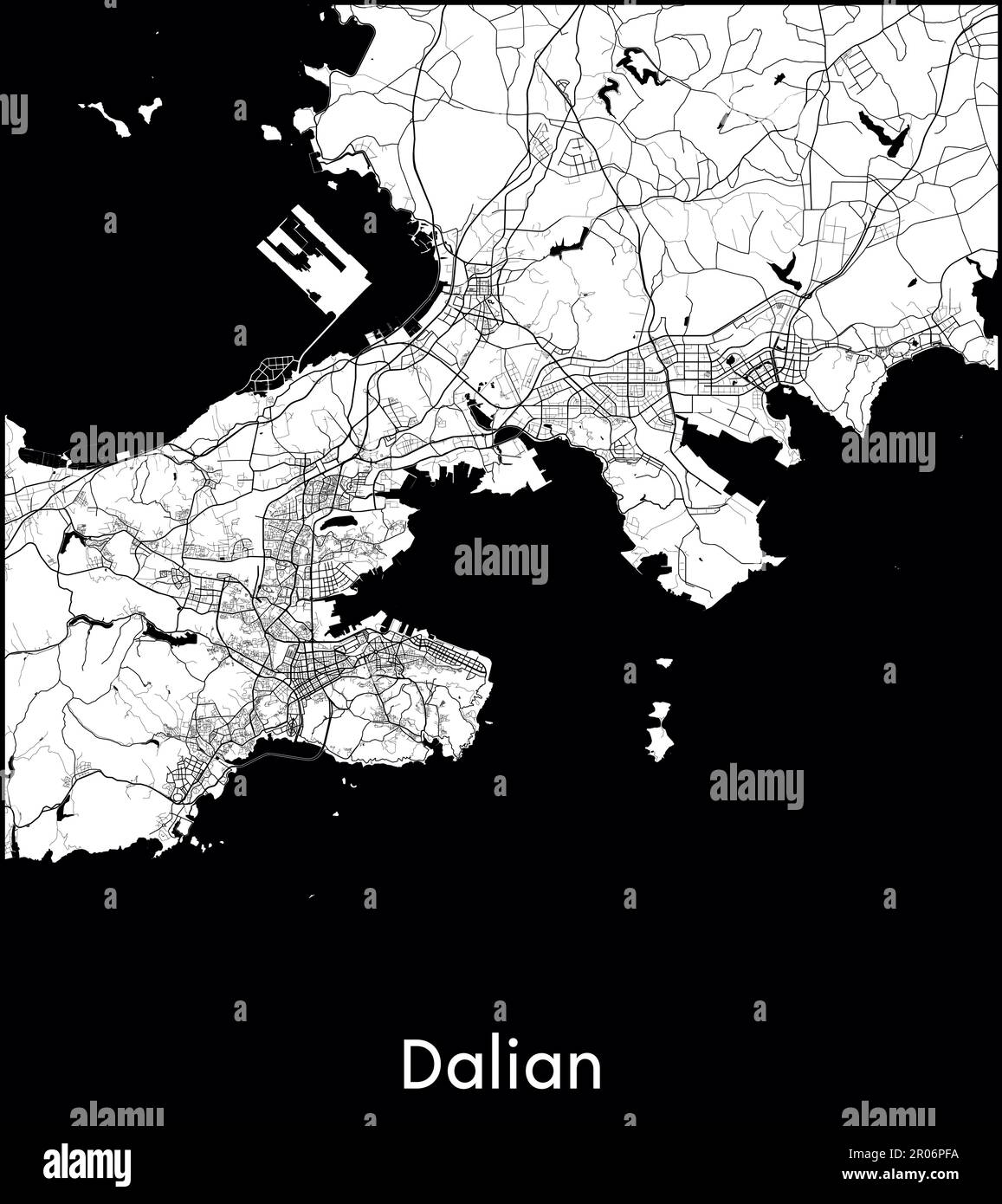 City Map Asia China Dalian vector illustration Stock Vector Image & Art ...
