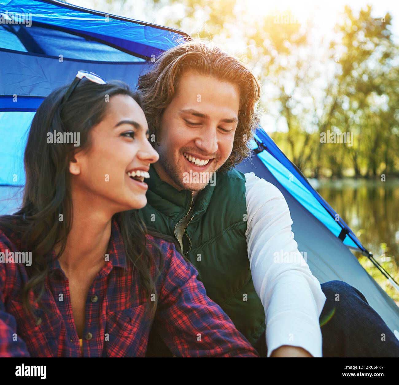 Learn to enjoy the simple things. an adventurous couple out camping ...