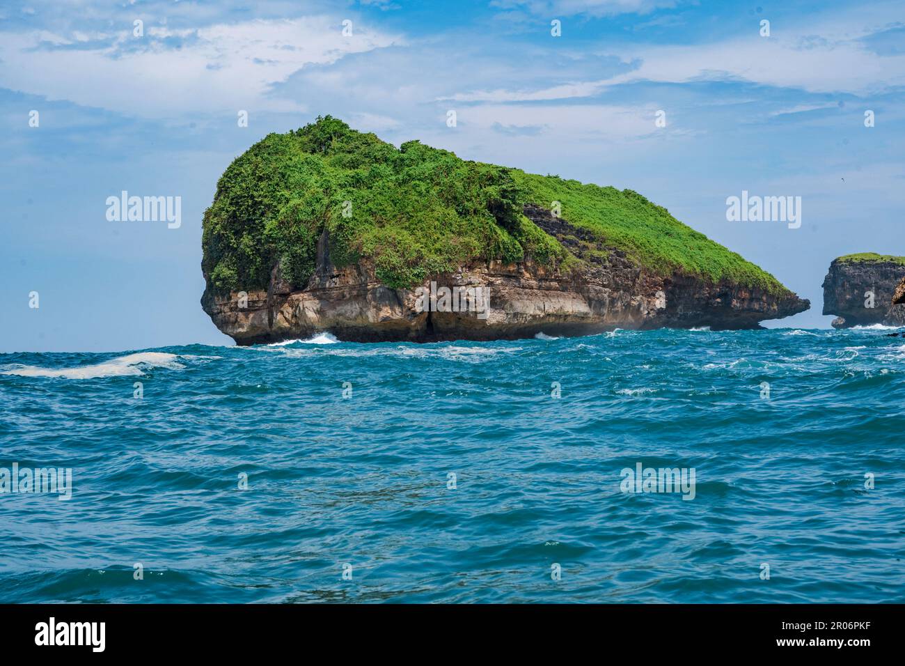 Rock formation on the ocean near the Tanjung Kasap or Cape Kasap ...