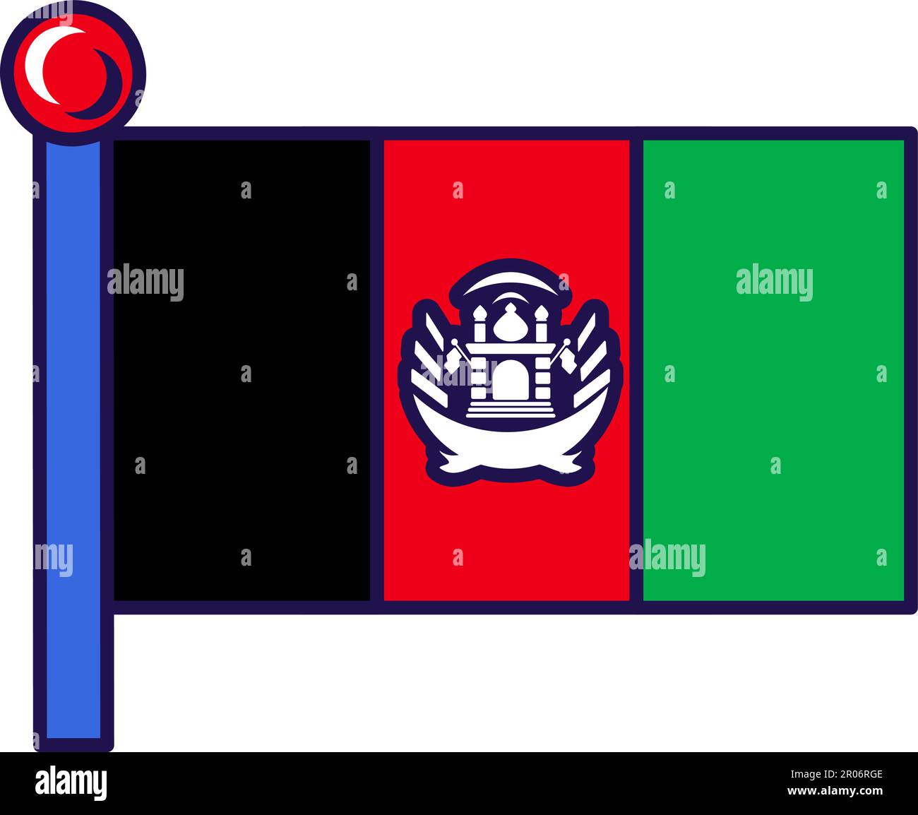 Afghanistan country flag on flagpole for registration of solemn event ...
