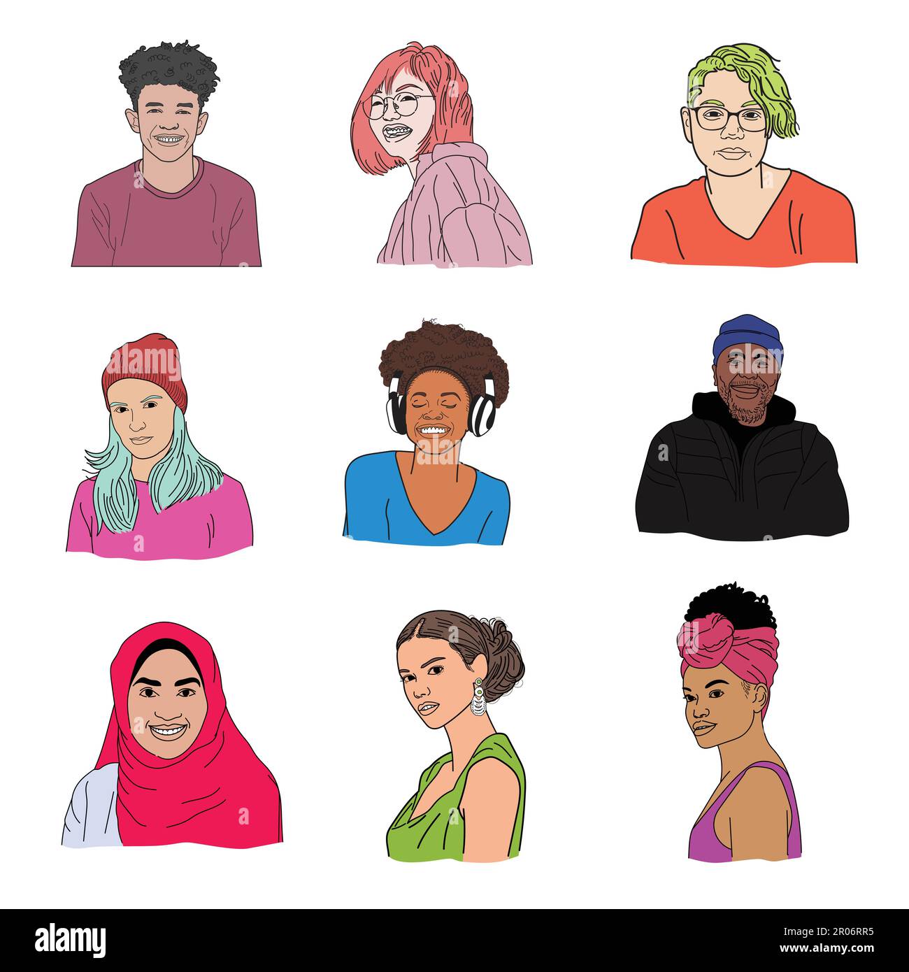 Portrait gen z Stock Vector Images - Alamy