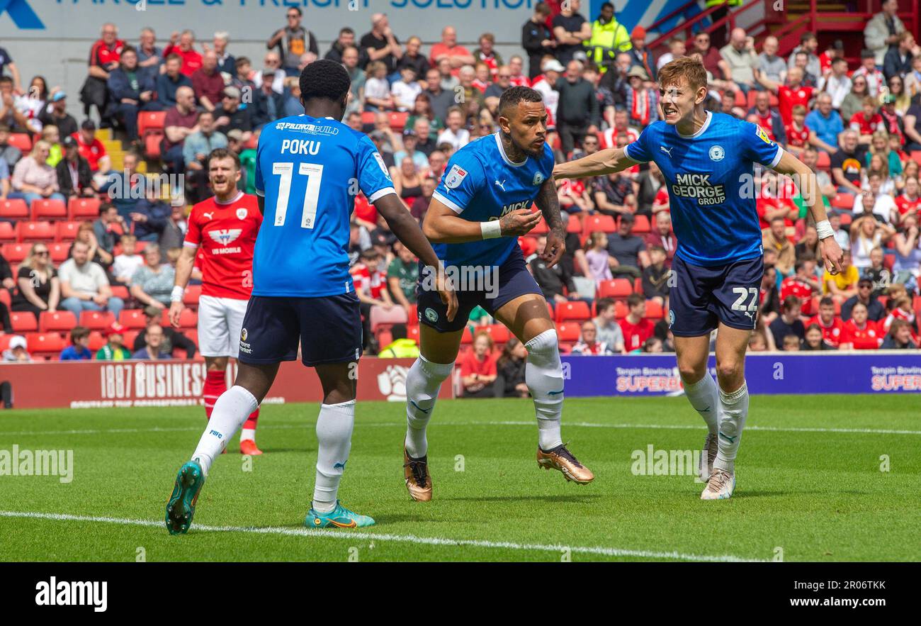Peterborough United’s Jonson Clarke-Harris celebrates scoring against ...