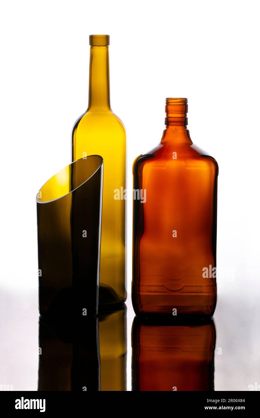 Still life with glass objects on a white background Stock Photo - Alamy