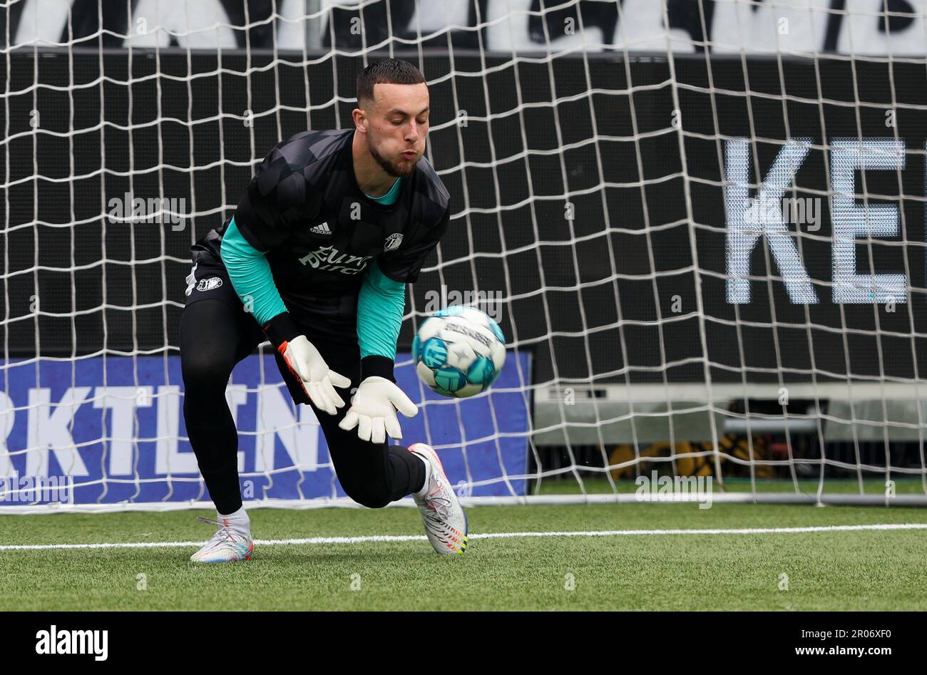 Rotterdam, Netherlands. 07th May, 2023. ROTTERDAM, NETHERLANDS - MAY 7: Warming up of Goalkeeper ...