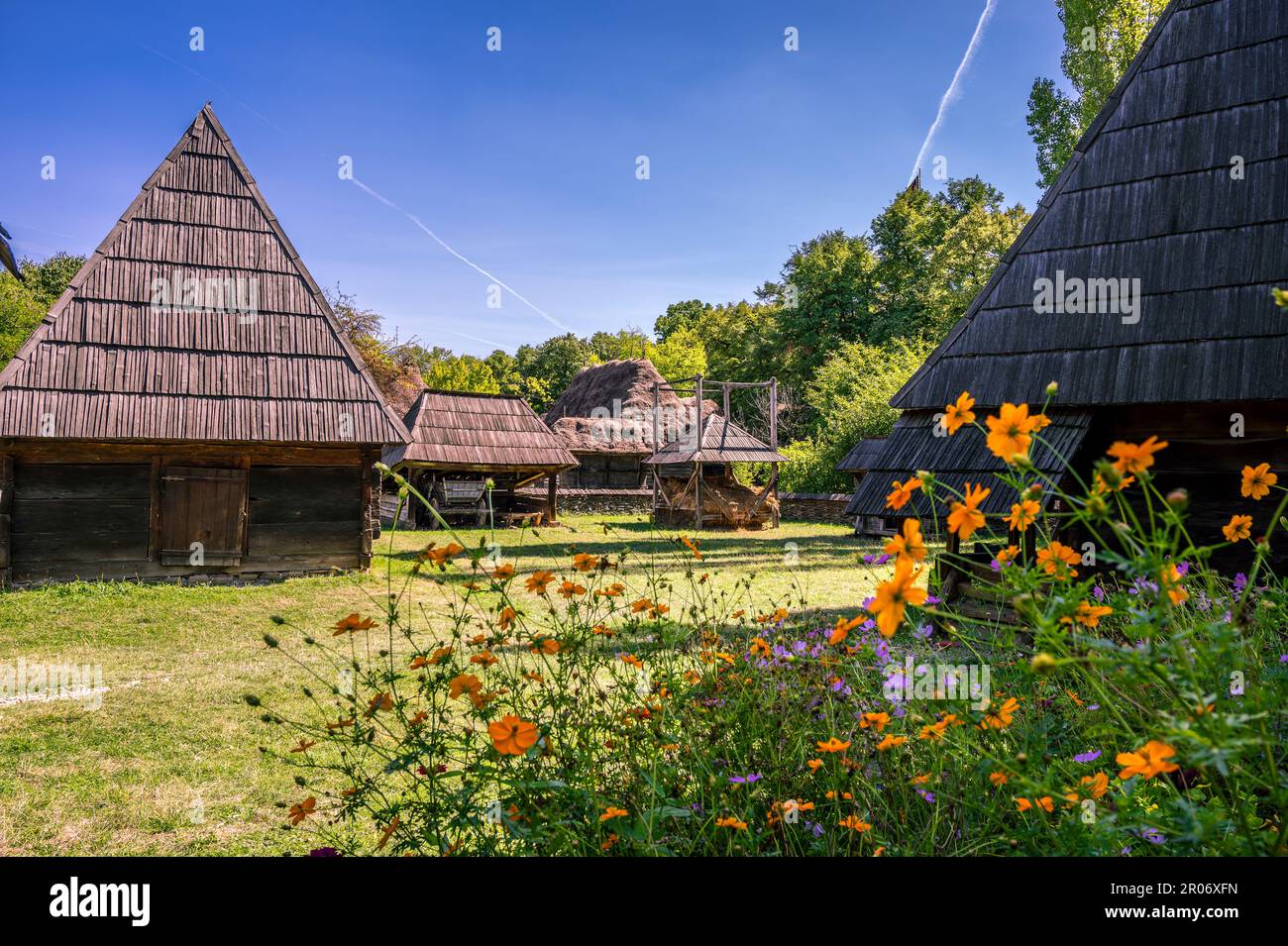 traditional houses from Berbesti, Maramures. Dimitrie Gusti National ...