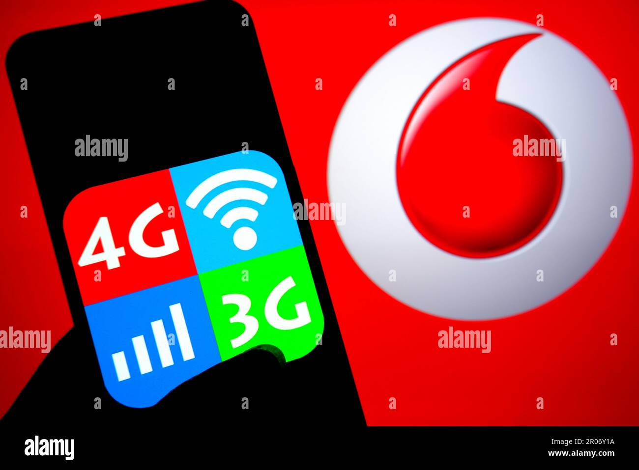In this photo illustration, a 3G & 4G logo seen displayed on a ...