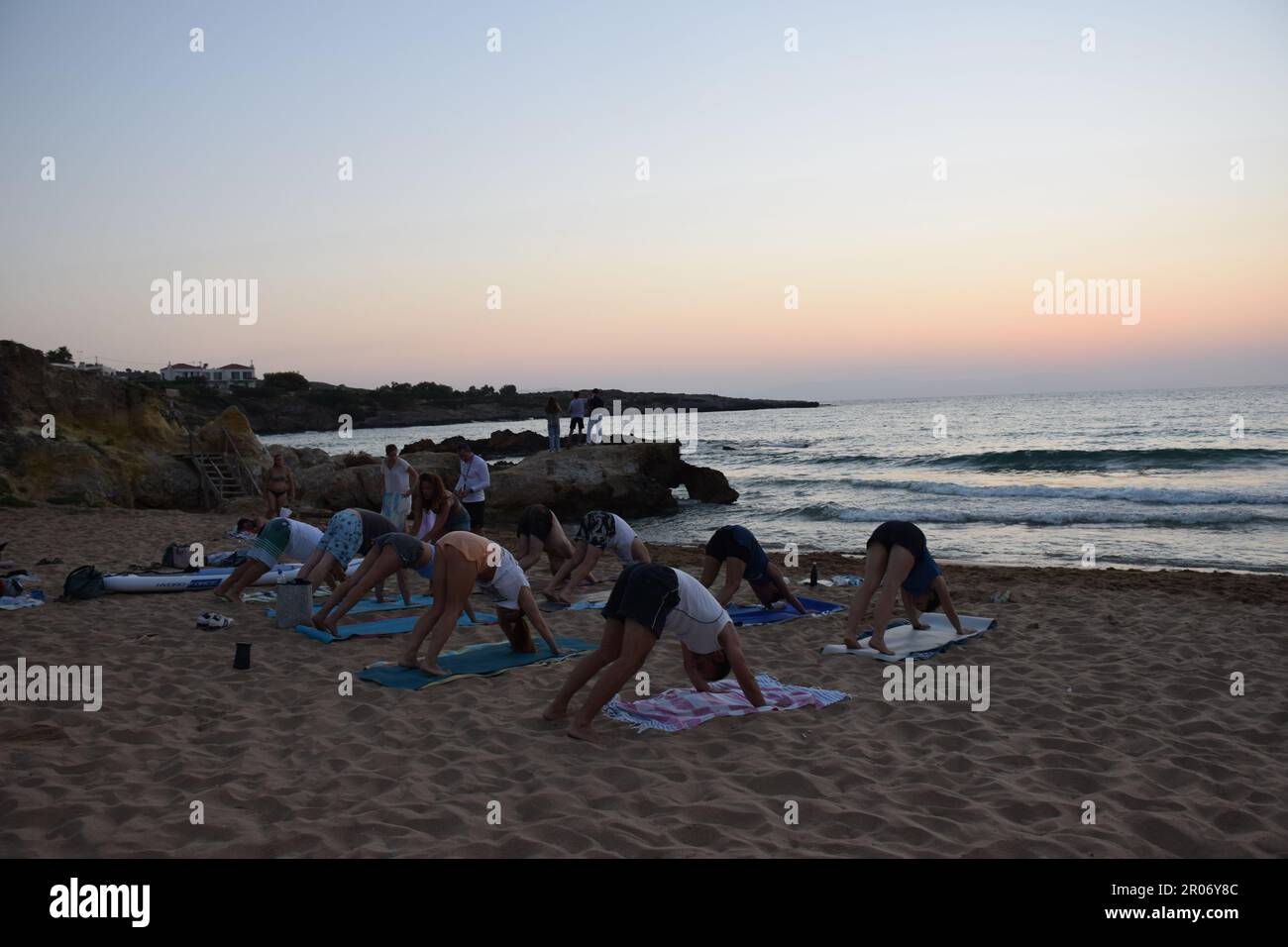 yoga on the beach in Greece, tYoga retreat, group yoga class on the ...