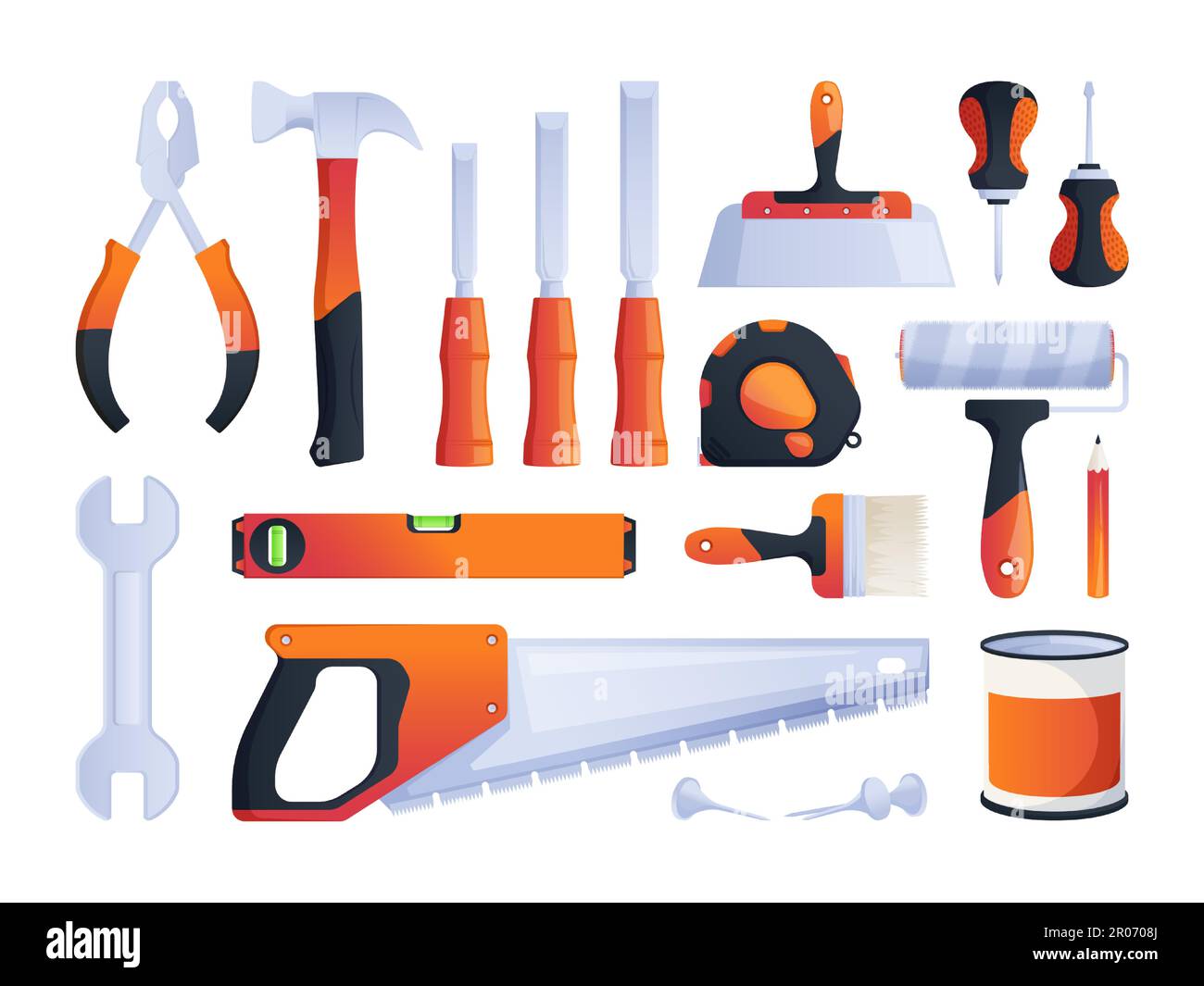 Repair tools. Construction building engineering equipment, pliers ...