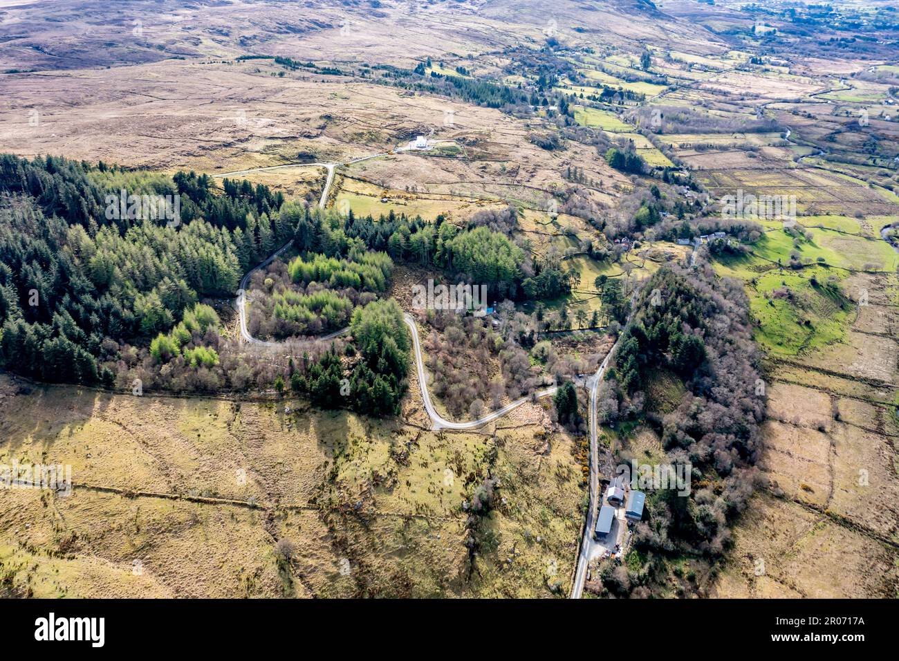 Aerial view of water plant Lough Anna, the drinking water supply for ...