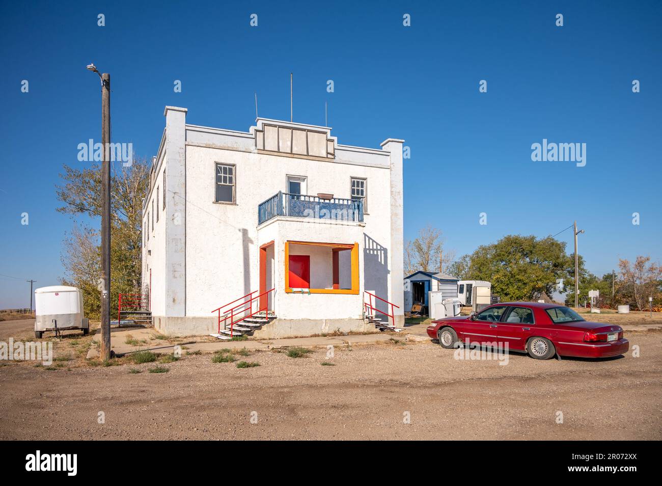 Sibbald, Alberta - October 6, 2022: Old hotel converted into a house in ...