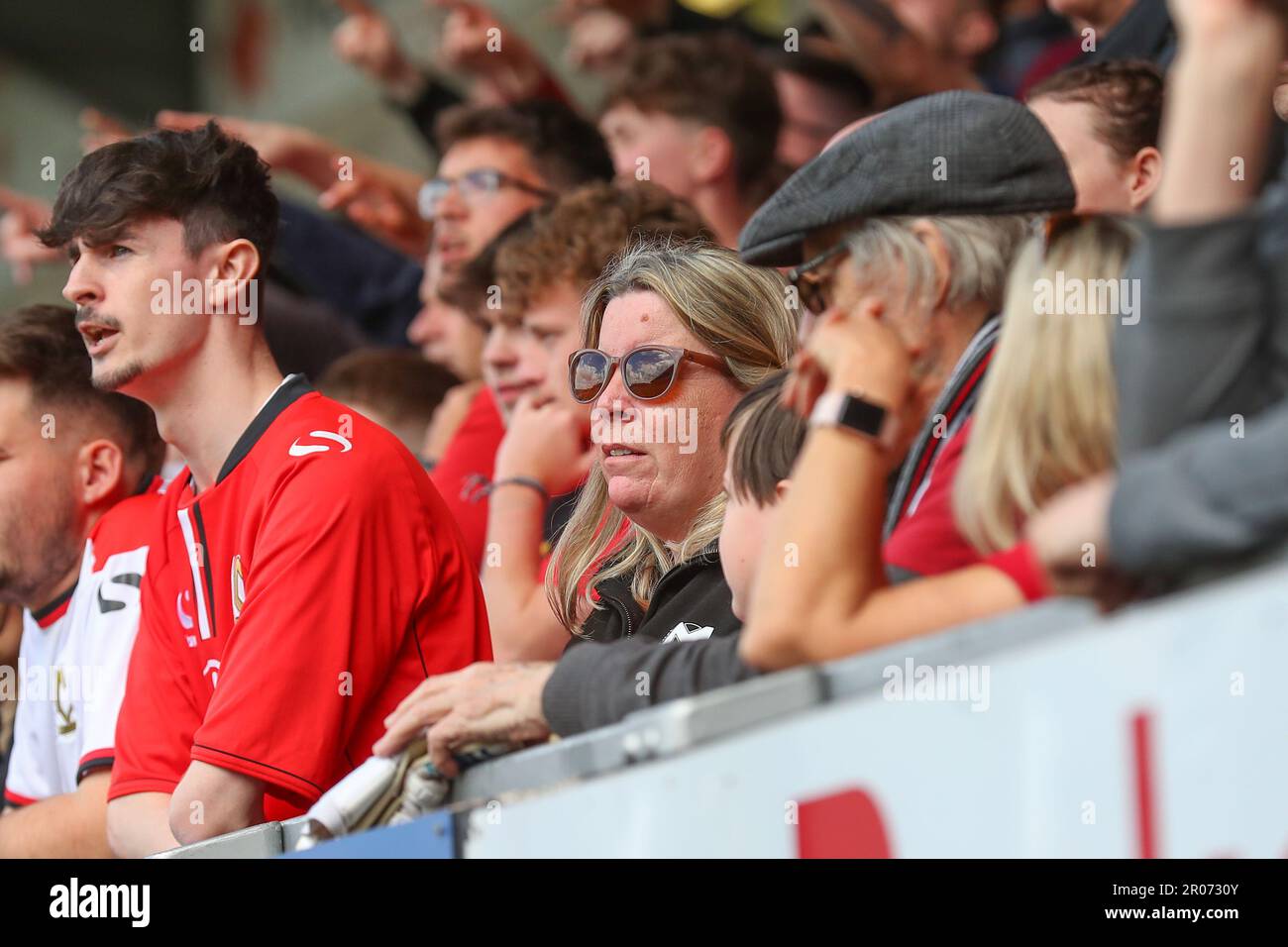 MK Dons fans look dejected as their team is relegated after the Sky Bet ...