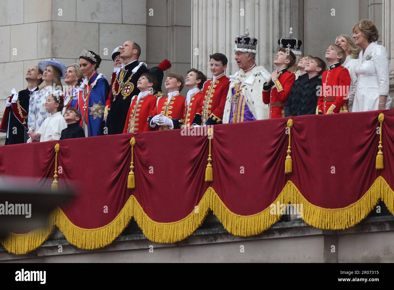 (left to right) The Duke of Edinburgh, the Earl of Wessex, Lady Louise ...