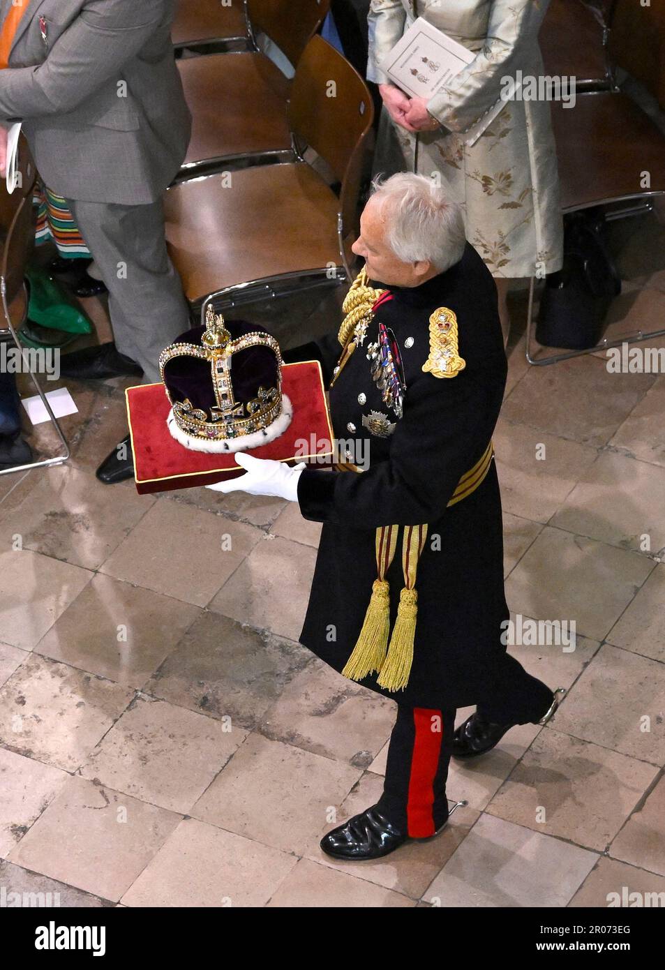 Nicholas Lyons, Lord Mayor of the City of London carries the St Edward ...