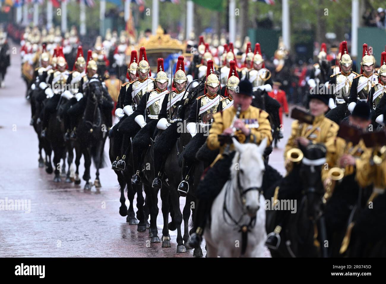 The Sovereign's Escort of the Household Cavalry Mounted Regiment during ...