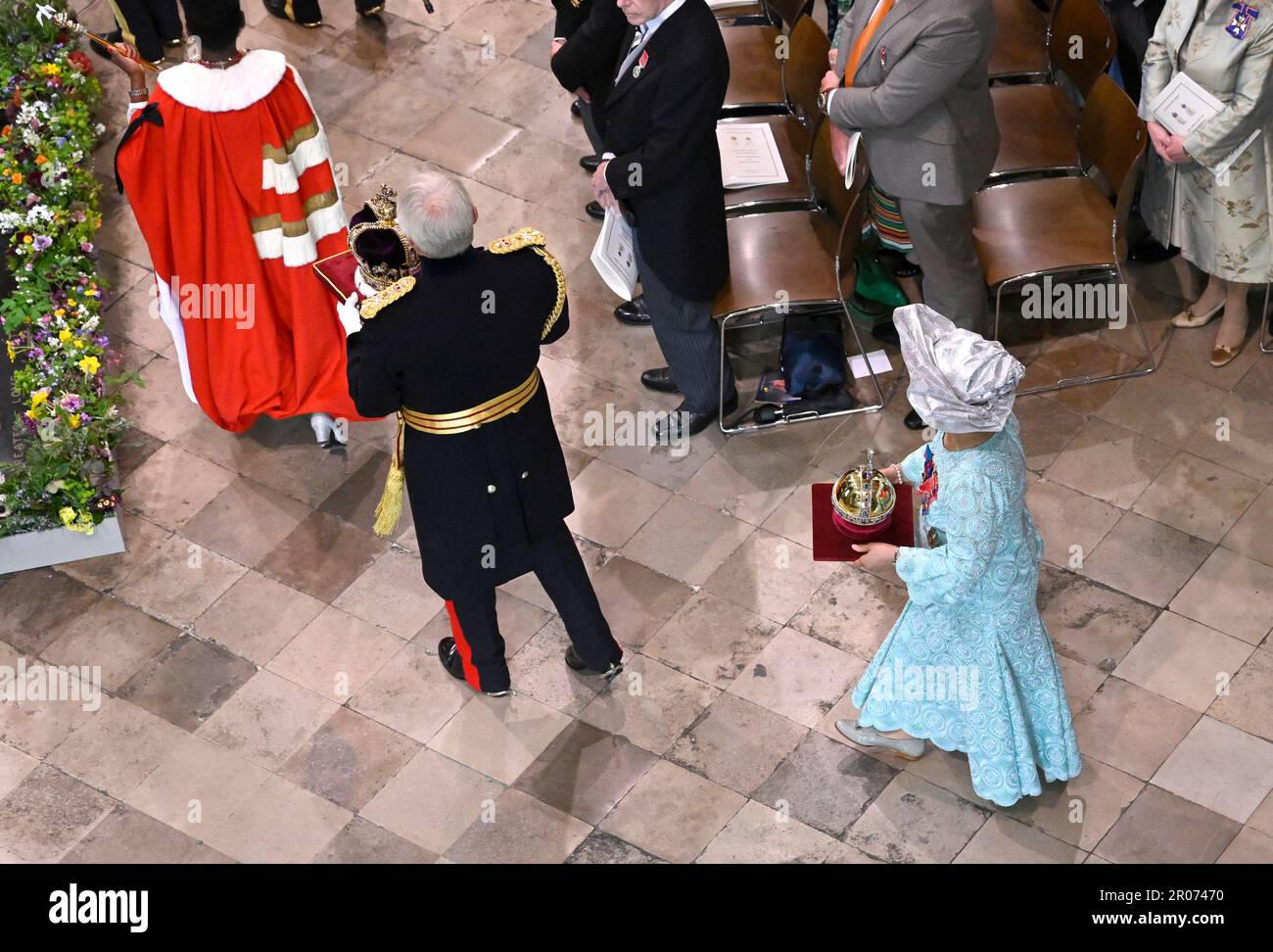 Nicholas Lyons, Lord Mayor of the City of London carries the St Edward ...