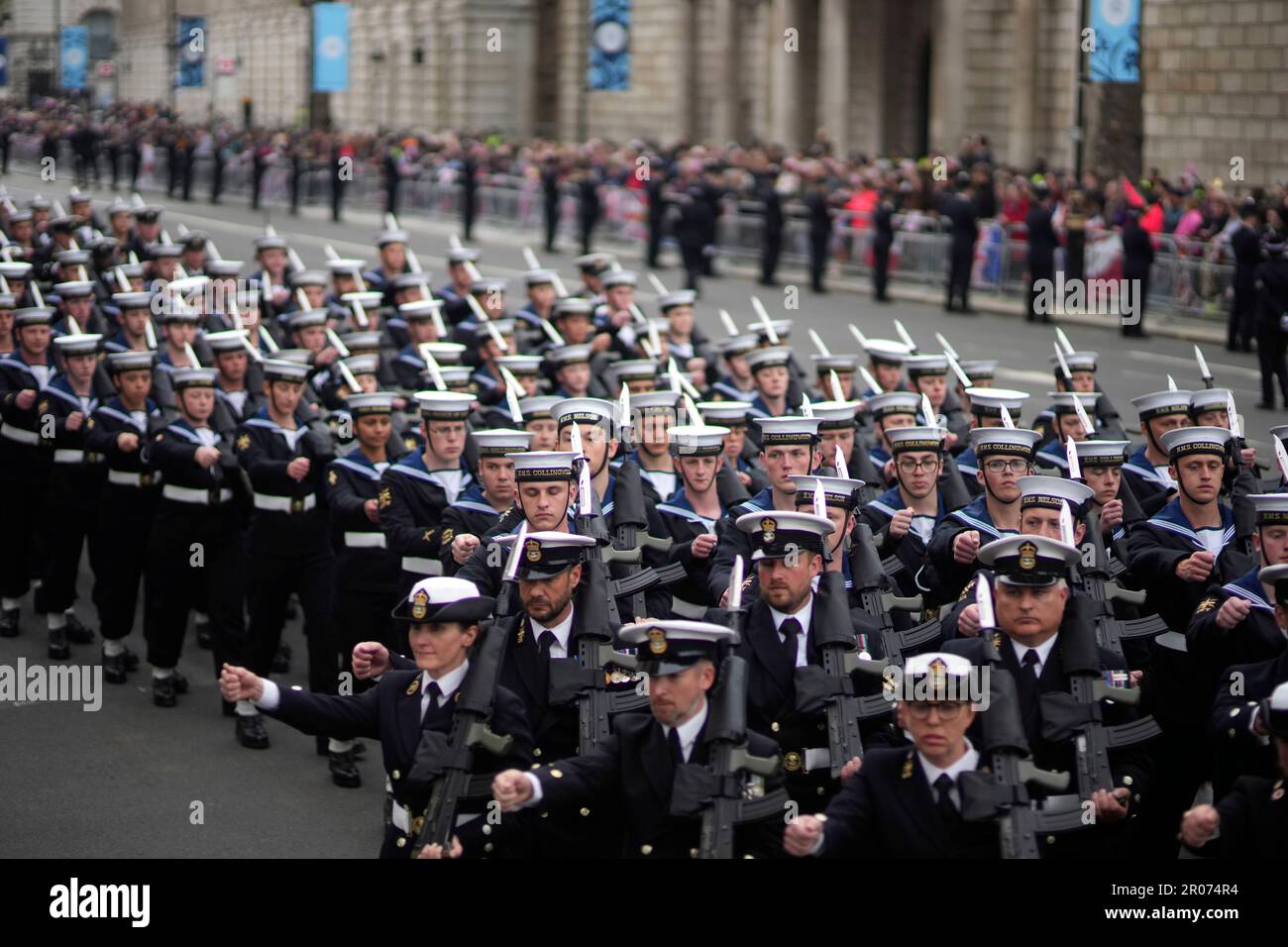 Members of the Royal Navy march in London ahead of the coronation ...