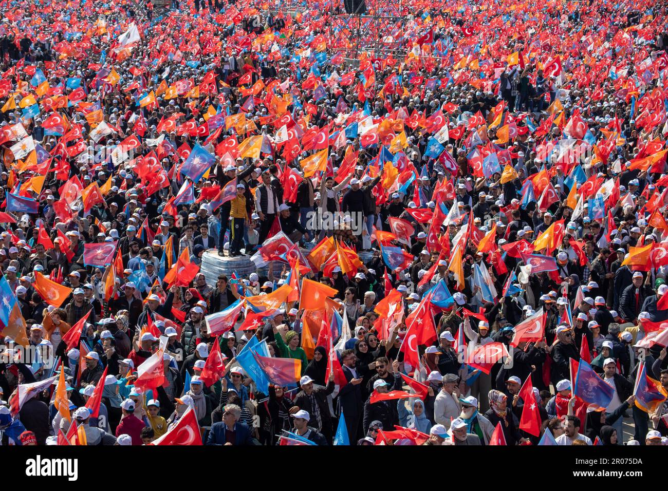 May 7, 2023: People attend the rally and wave the AK Party, Justice and ...