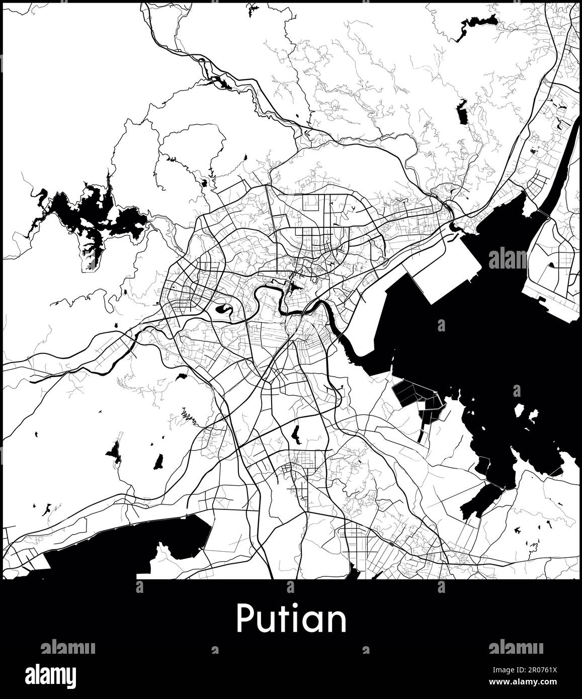 City Map Asia China Putian vector illustration Stock Vector Image & Art ...