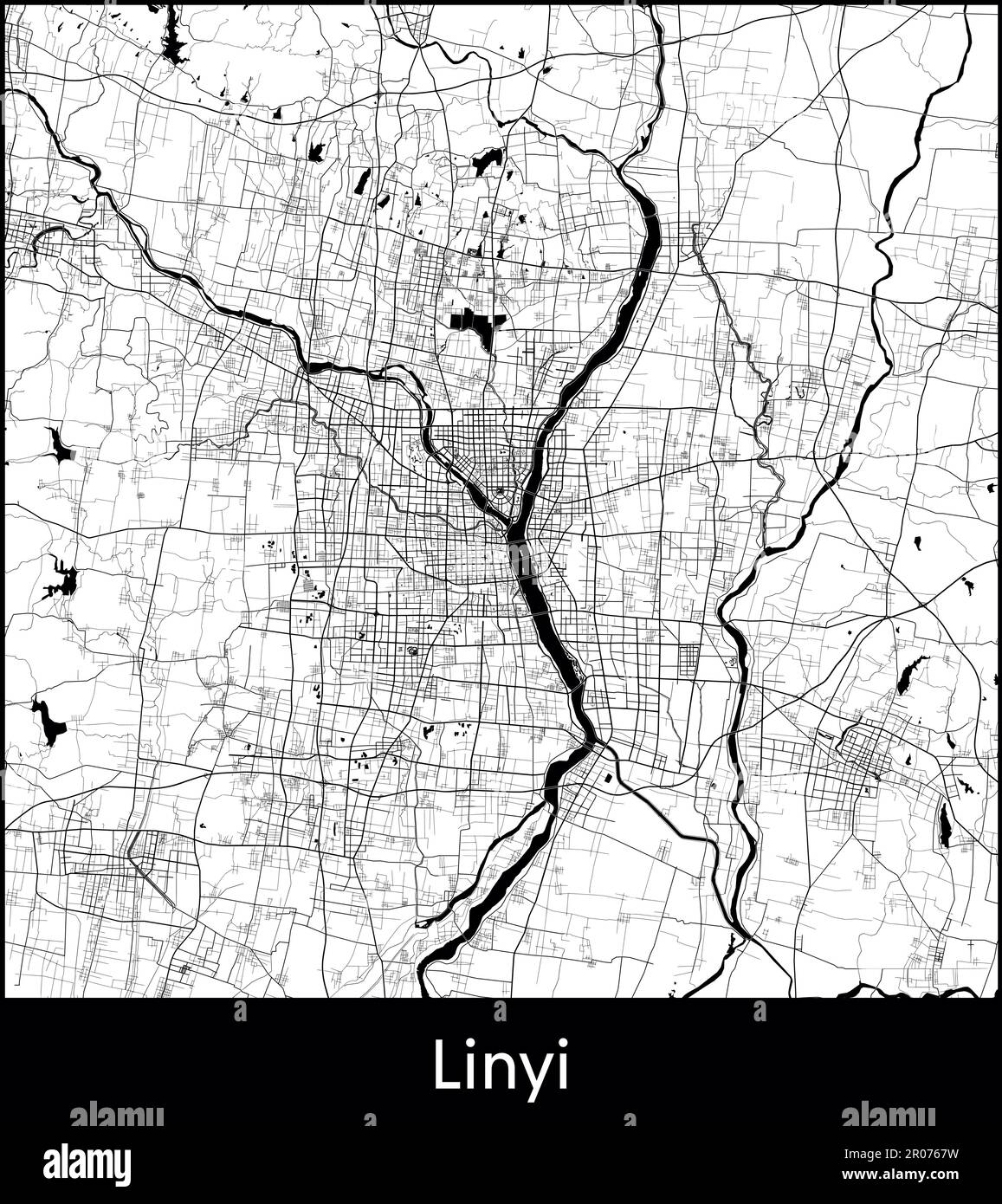 City Map Asia China Linyi vector illustration Stock Vector Image & Art ...