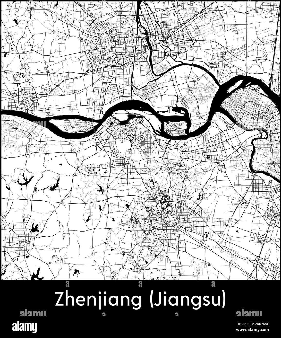 City Map Asia China Zhenjiang (Jiangsu) vector illustration Stock ...