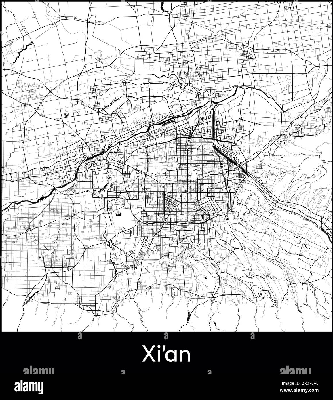 City Map Asia China Xi An Vector Illustration Stock Vector Image Art City Map Asia China Xi An Vector Illustration Stock Vector Image Art