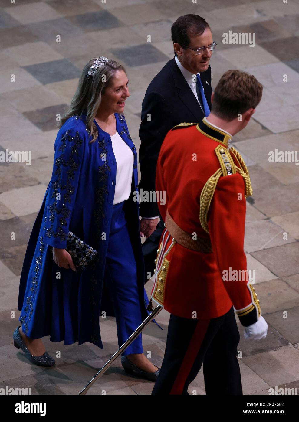 President of Israel, Isaac Herzog arrives with his wife Michal Herzog ...
