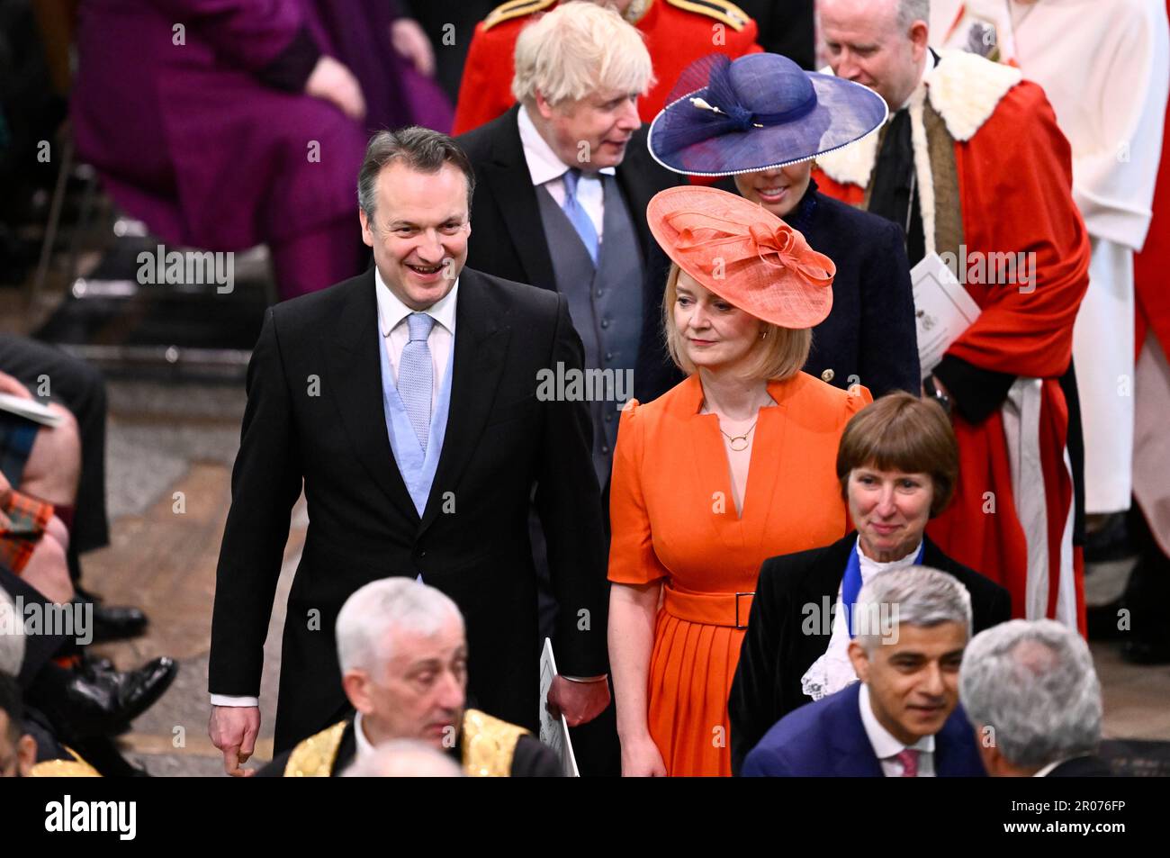 Former Prime Minister Liz Truss and husband Hugh O'Leary leave after ...