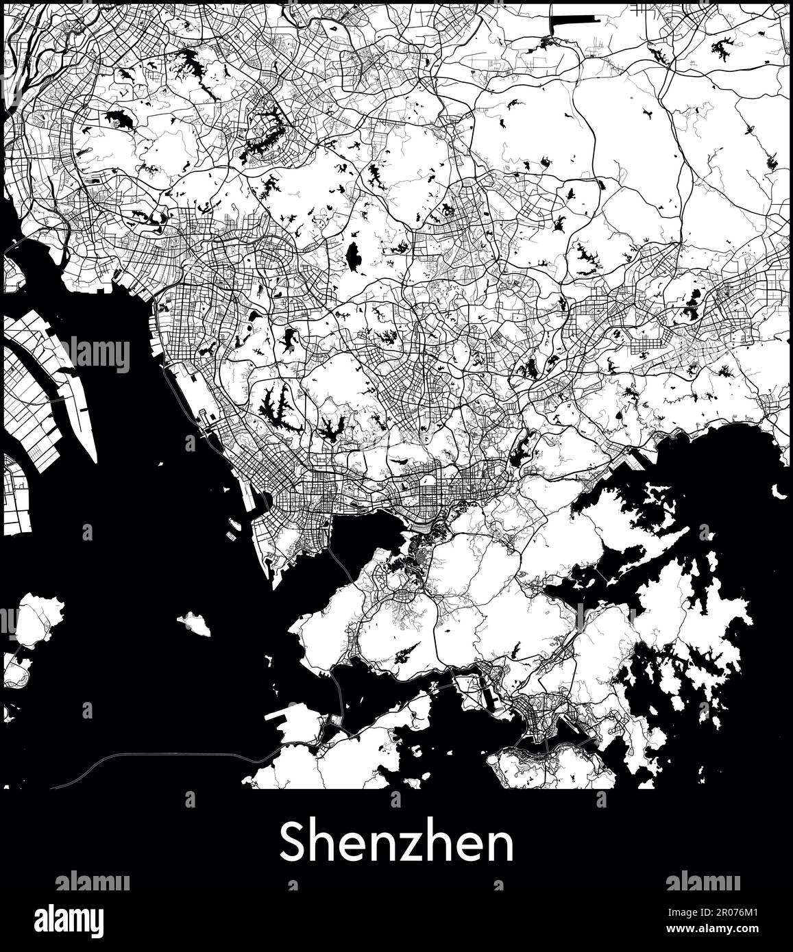 City Map Asia China Shenzhen vector illustration Stock Vector Image ...