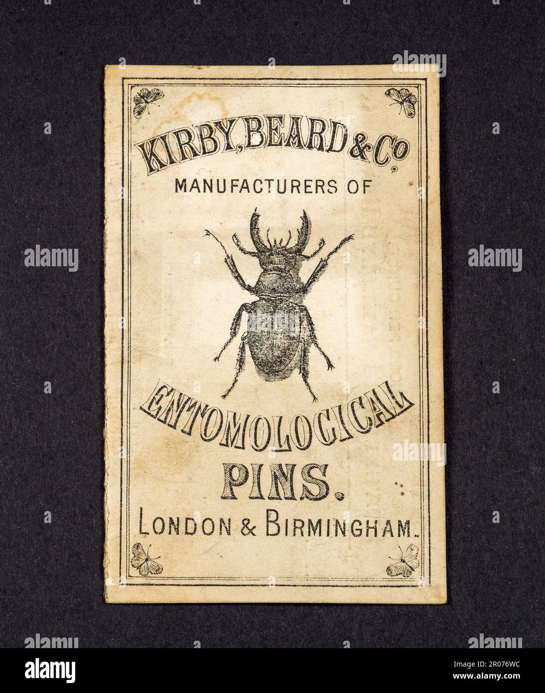 Antique entomological pins (silvered & enamelled black) manufactured by ...