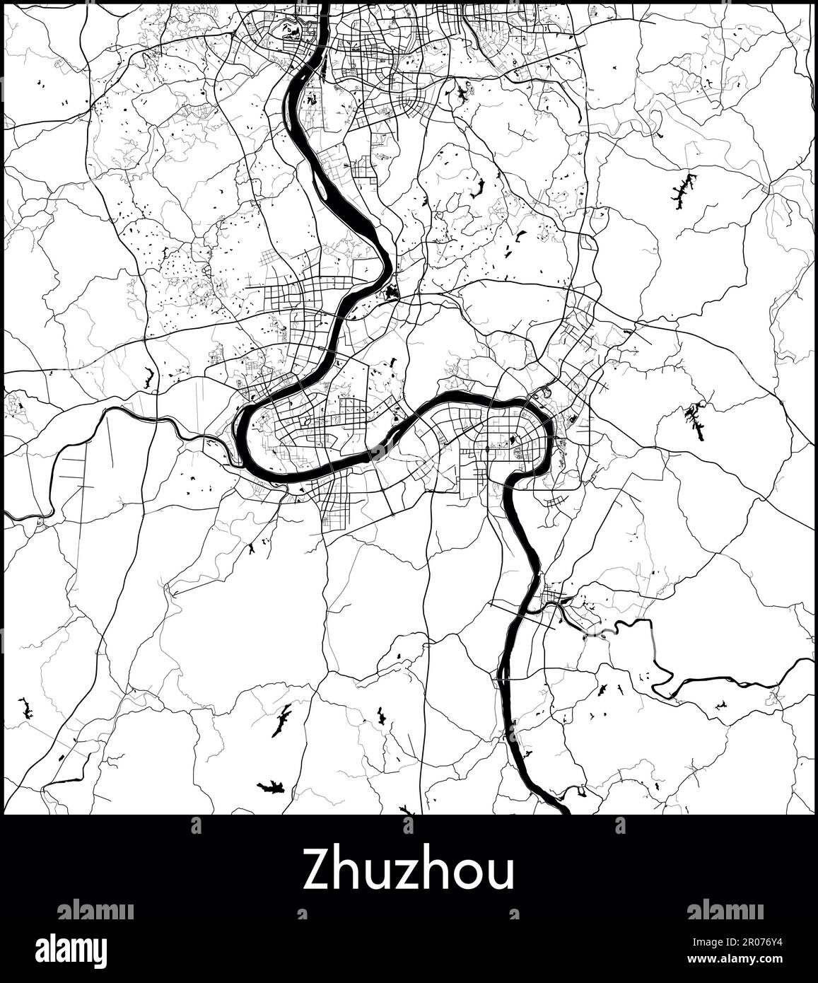 Vector map of zhuzhou hi-res stock photography and images - Alamy
