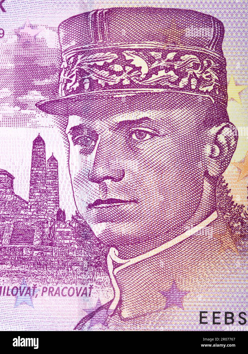 Milan Rastislav Stefanik a closeup portrait from money Stock Photo - Alamy