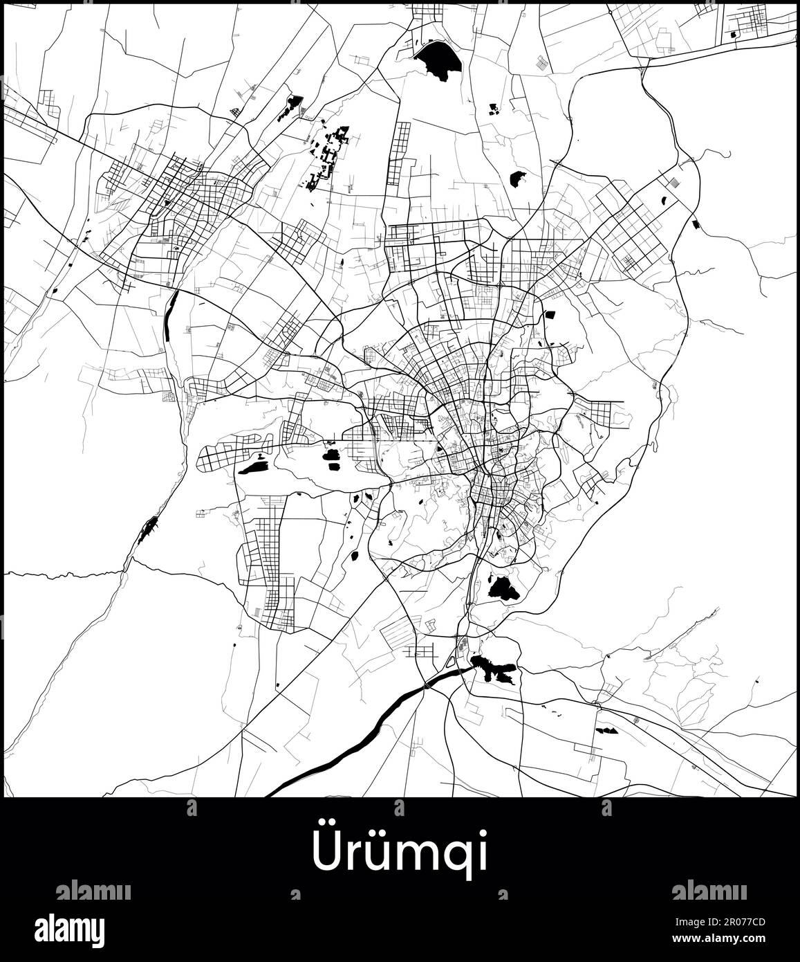 Urumqi map vector hi-res stock photography and images - Alamy