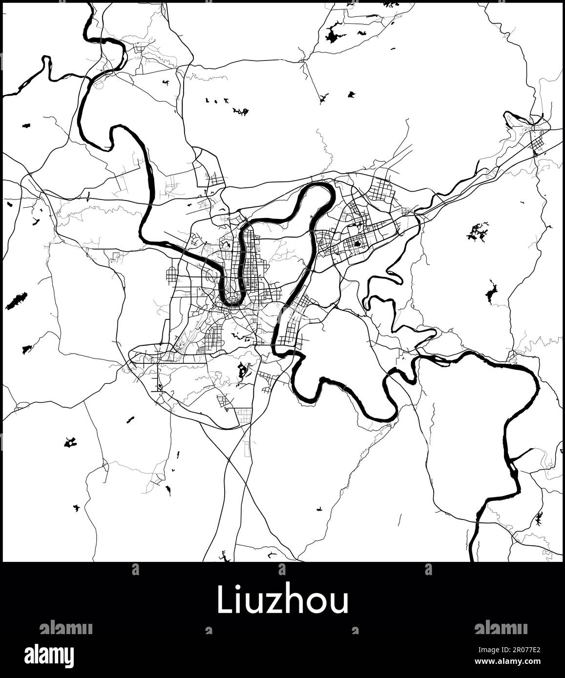 City Map Asia China Liuzhou vector illustration Stock Vector Image ...
