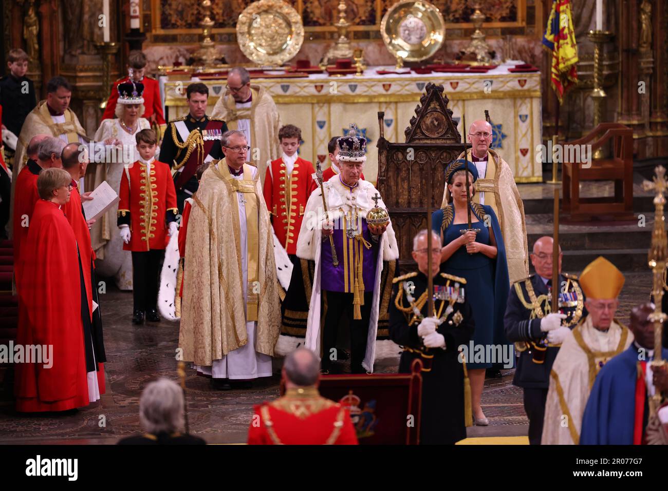 King Charles III with the The Sovereign's Orb, as Lord President of the ...