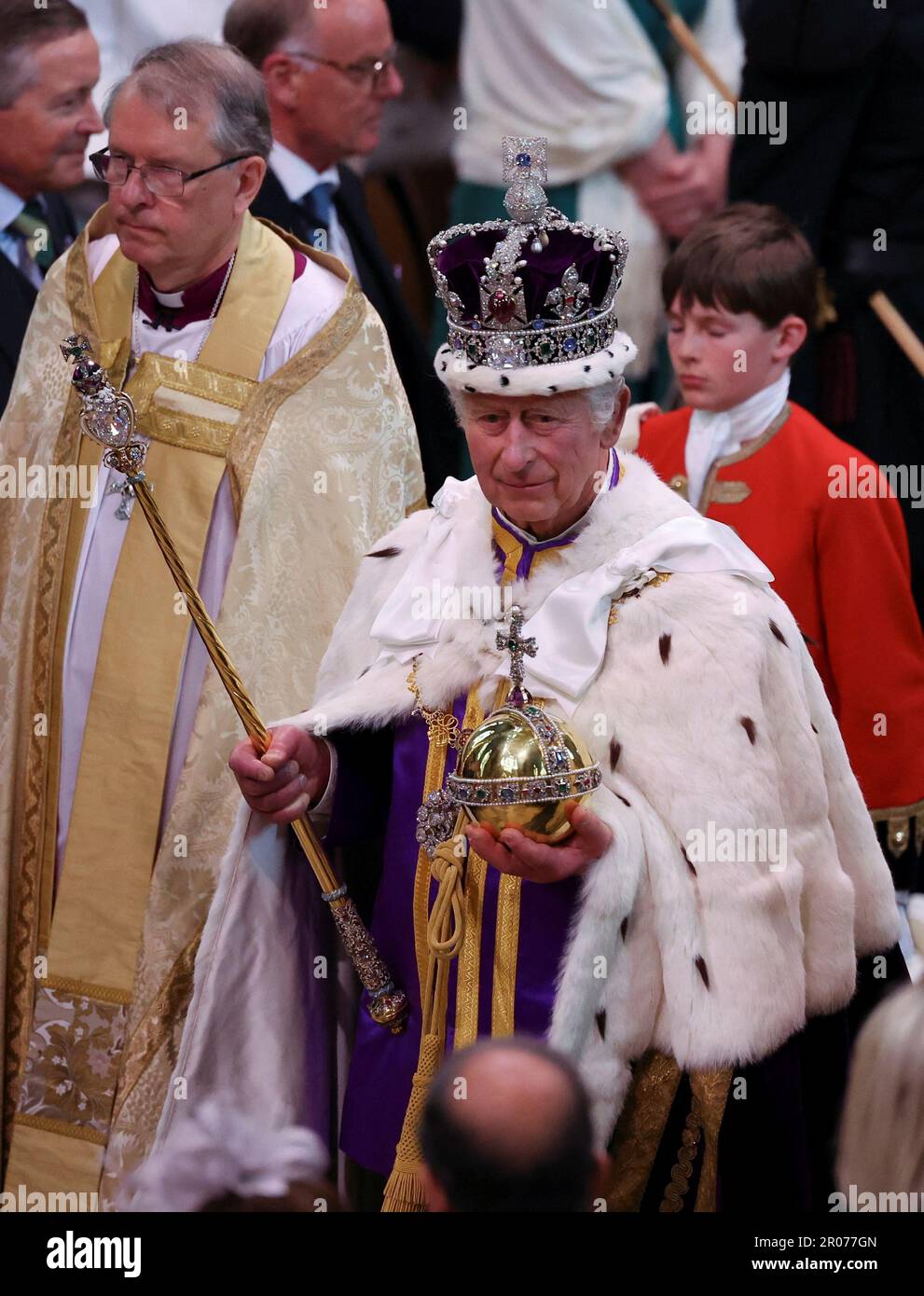 King Charles III departs following his coronation at Westminster Abbey ...
