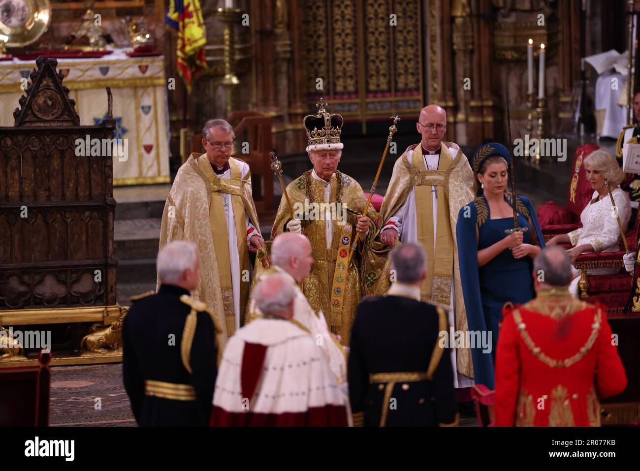 King Charles III during his coronation at Westminster Abbey, London ...