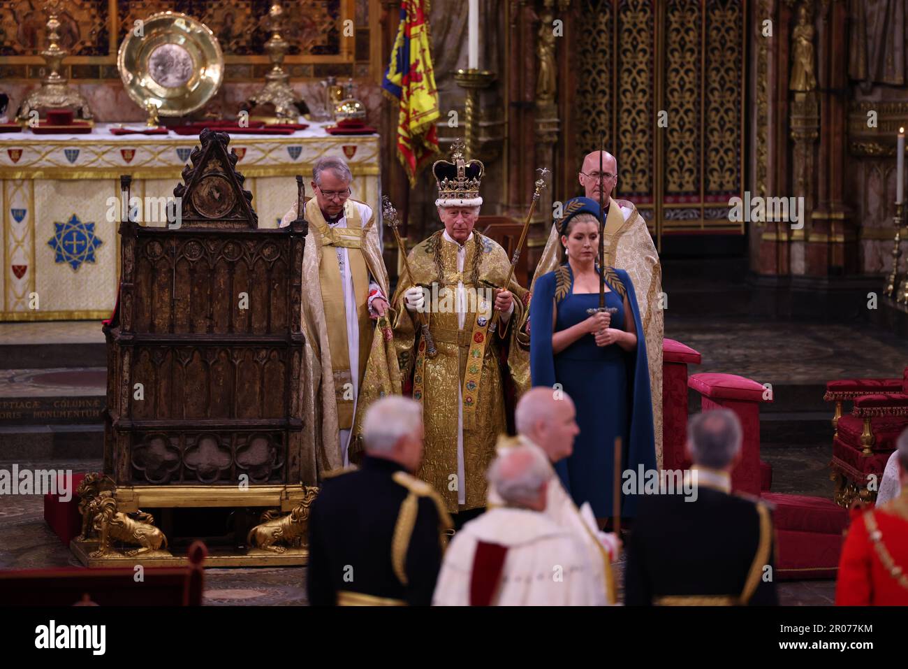 King Charles III during his coronation at Westminster Abbey, London ...