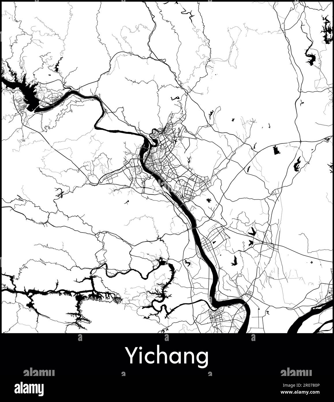 City Map Asia China Yichang vector illustration Stock Vector Image ...