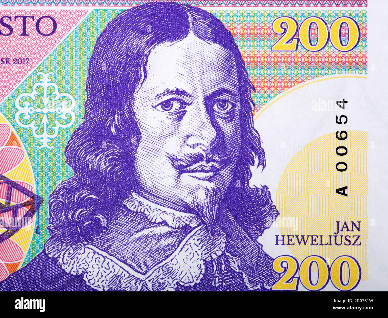 Johannes Hevelius a portrait from Polish money Stock Photo - Alamy
