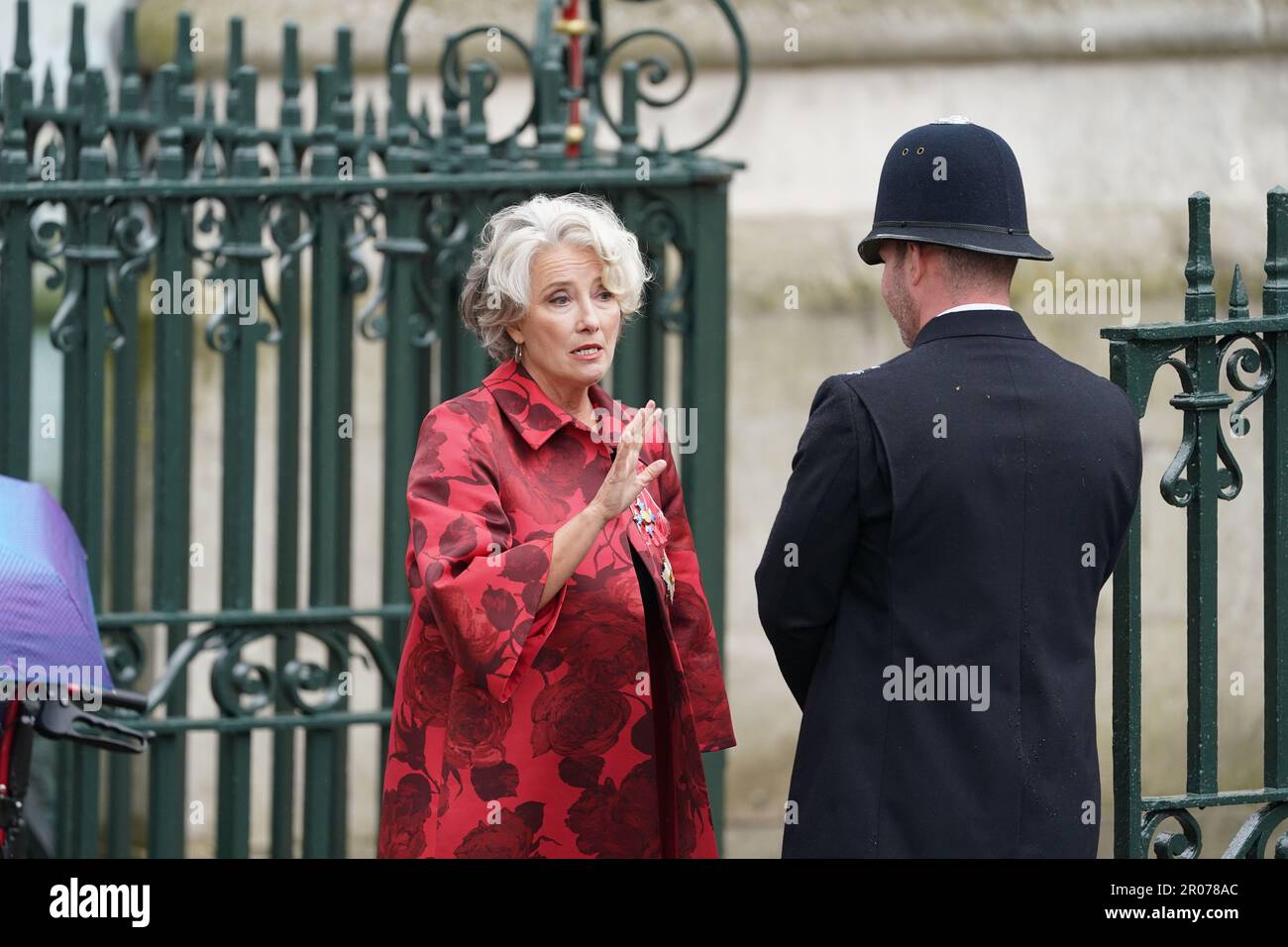Dame Emma Thompson leaves Westminster Abbey following the coronation ...