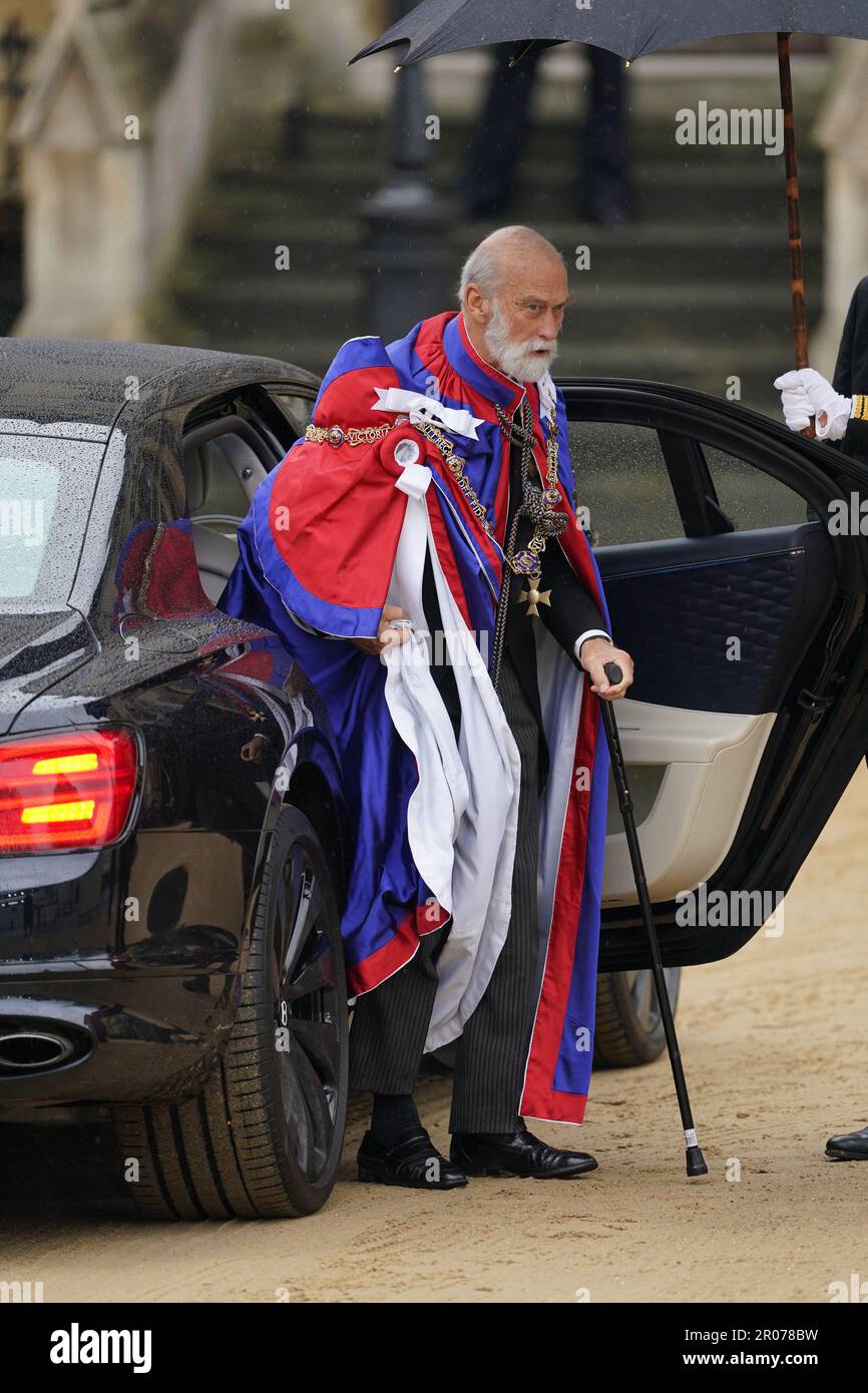 Prince Michael of Kent arriving at Westminster Abbey, London, ahead of ...