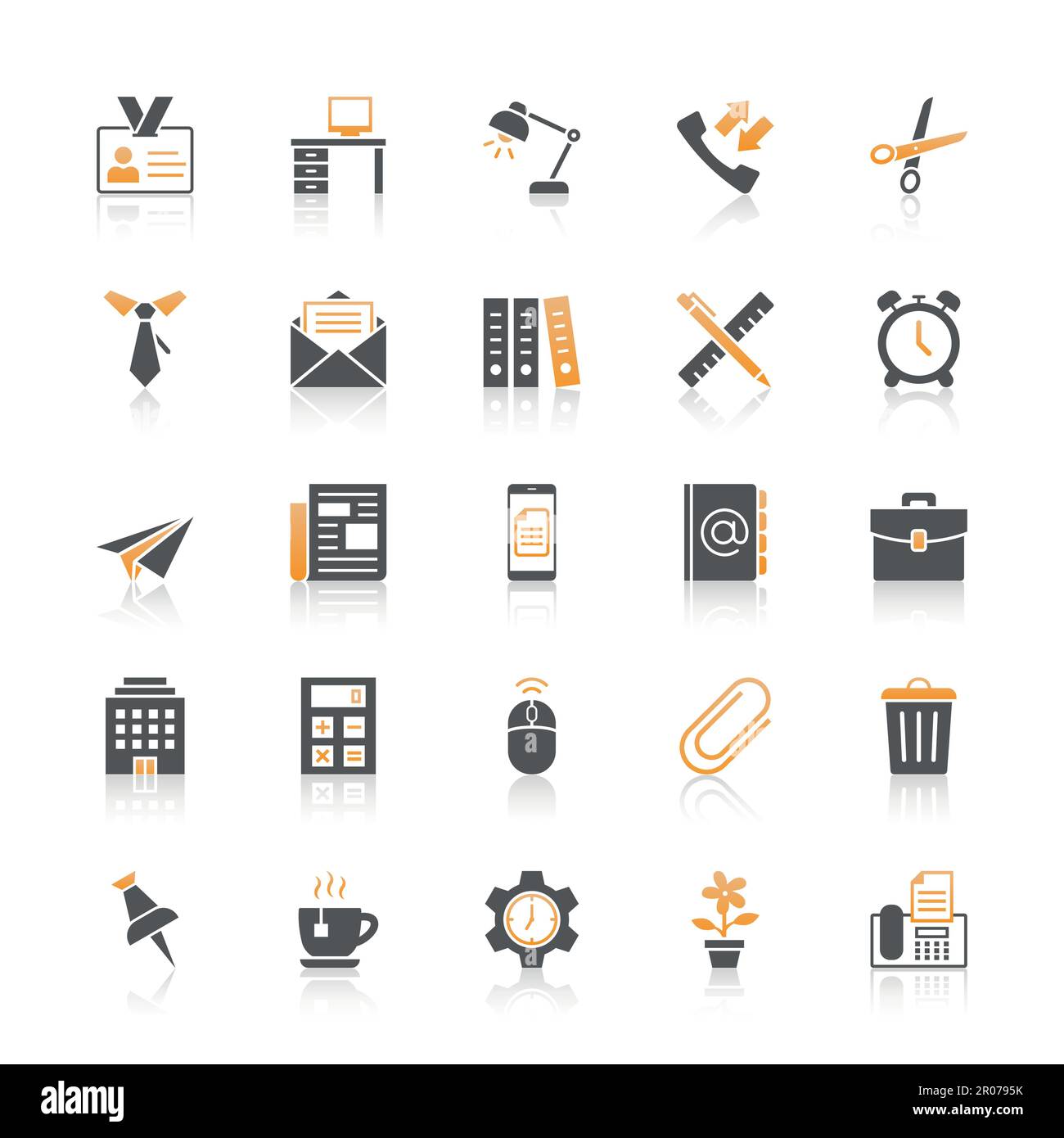 Office icons black set Stock Vector Images - Alamy