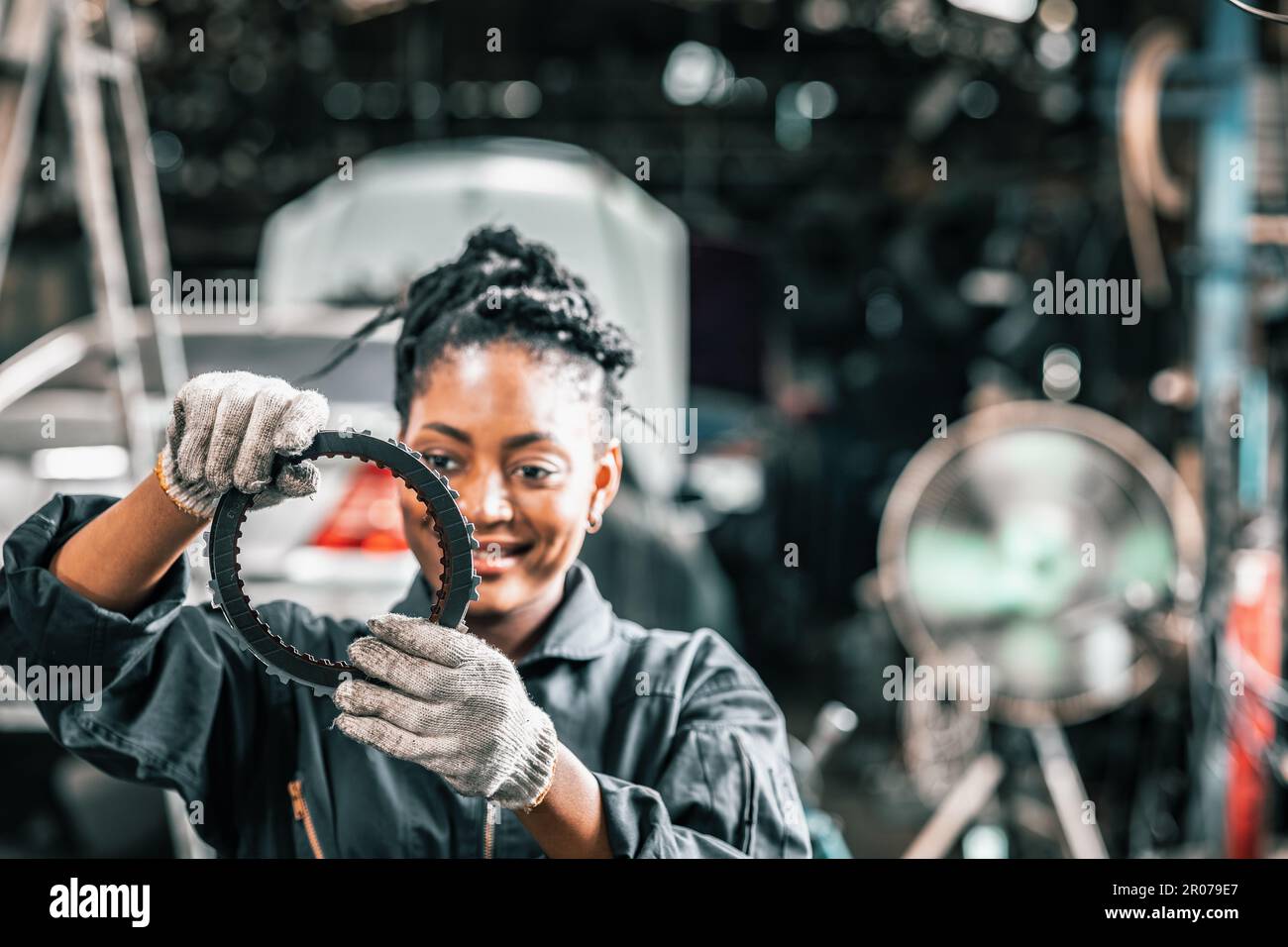 Auto mechanic diagnose and troubleshoots with tools and equipment ...