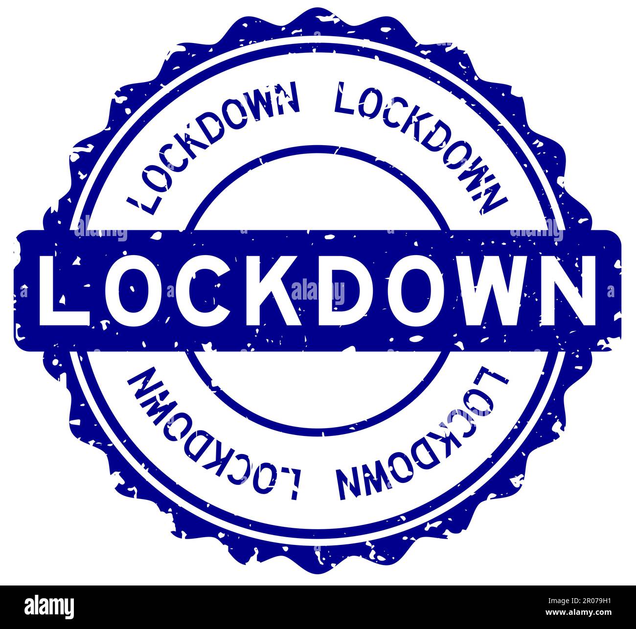 Grunge blue lockdown word round rubber seal stamp on white background Stock Vector Image & Art ...