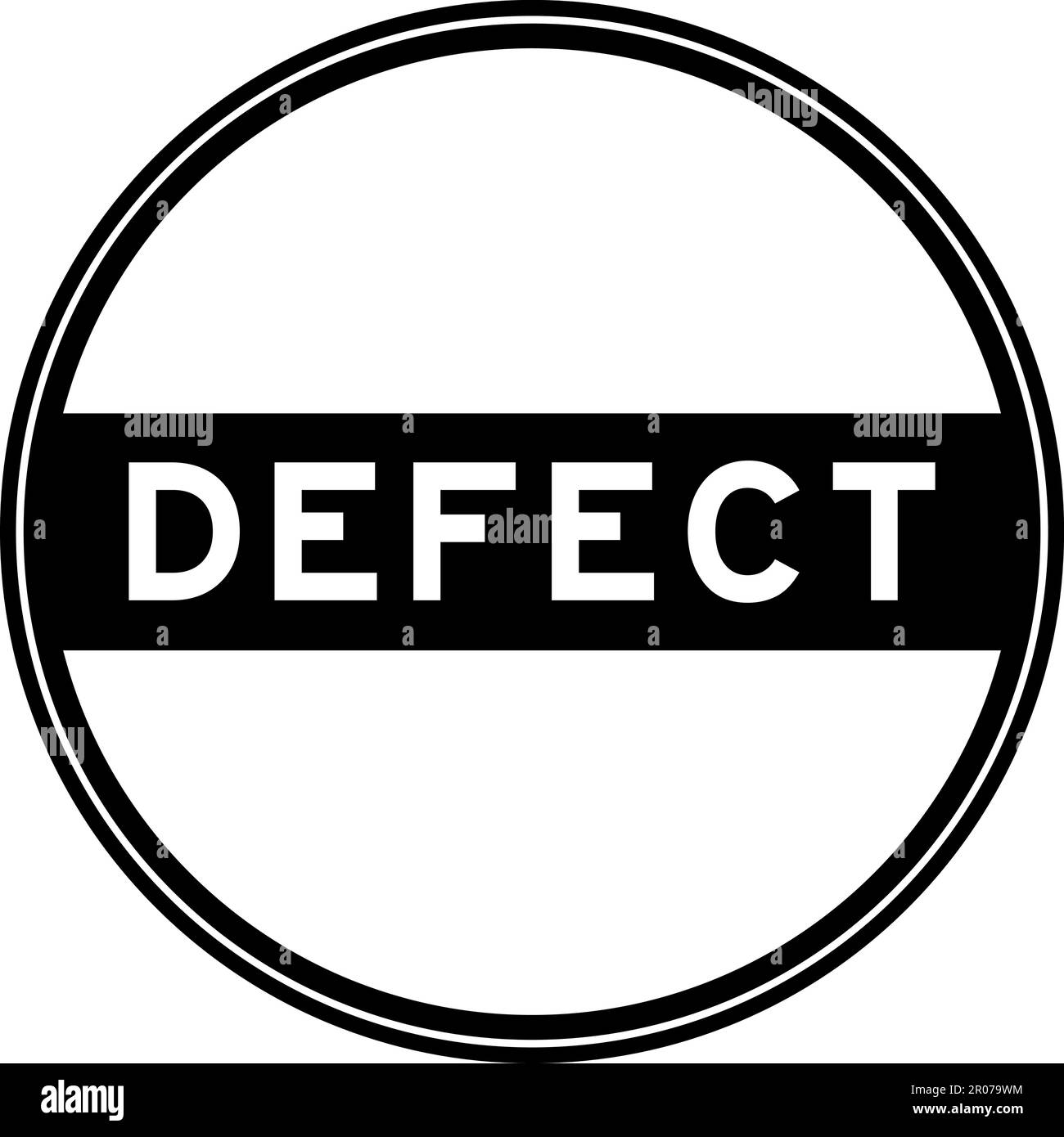 Black color round seal sticker in word defect on white background Stock Vector Image & Art - Alamy