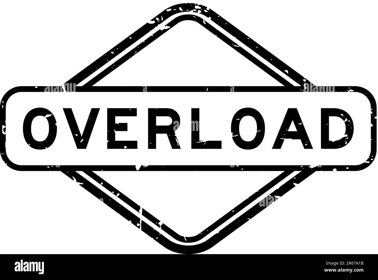 Grunge black overload word rubber seal stamp on white background Stock ...