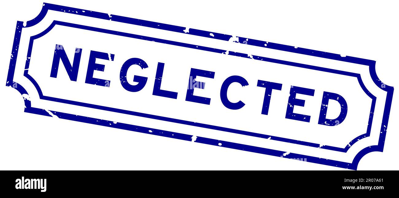 Grunge blue neglected word rubber seal stamp on white background Stock ...