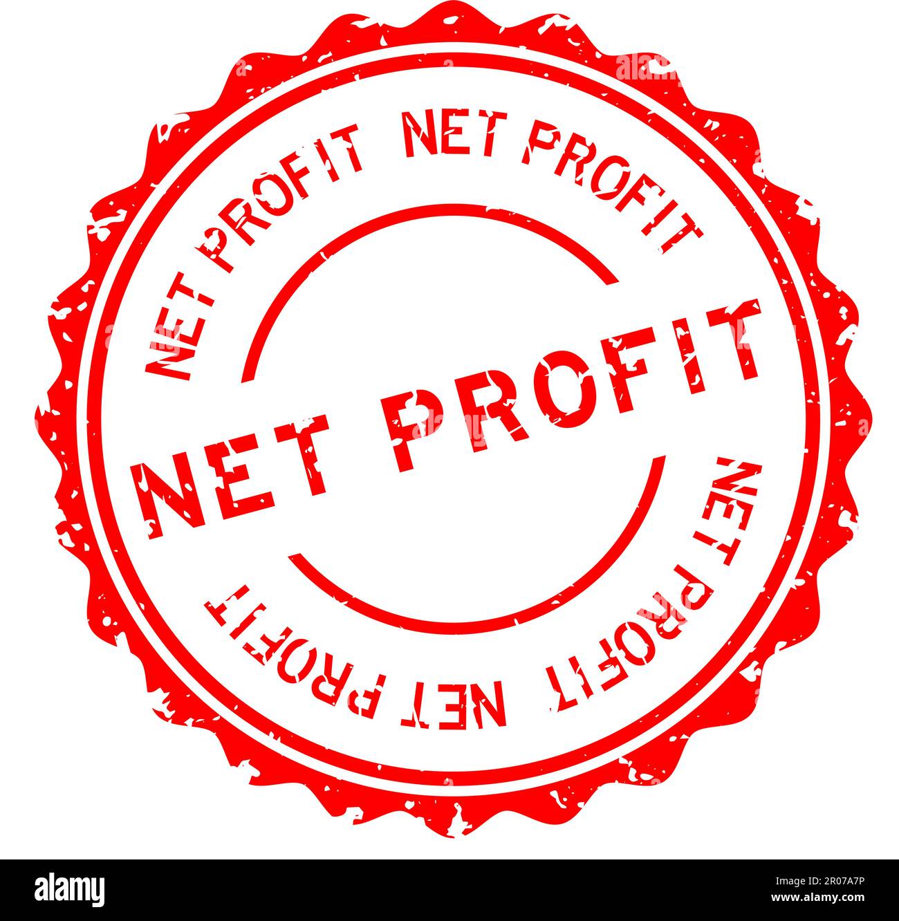 Grunge red net profit word round rubber seal stamp on white background ...