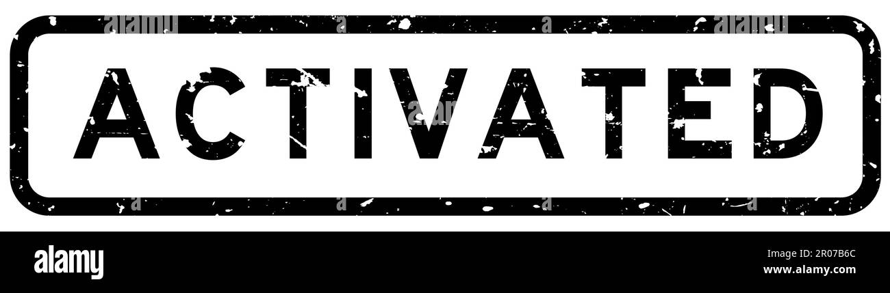 Grunge black activated word square rubber seal stamp on white background Stock Vector Image ...