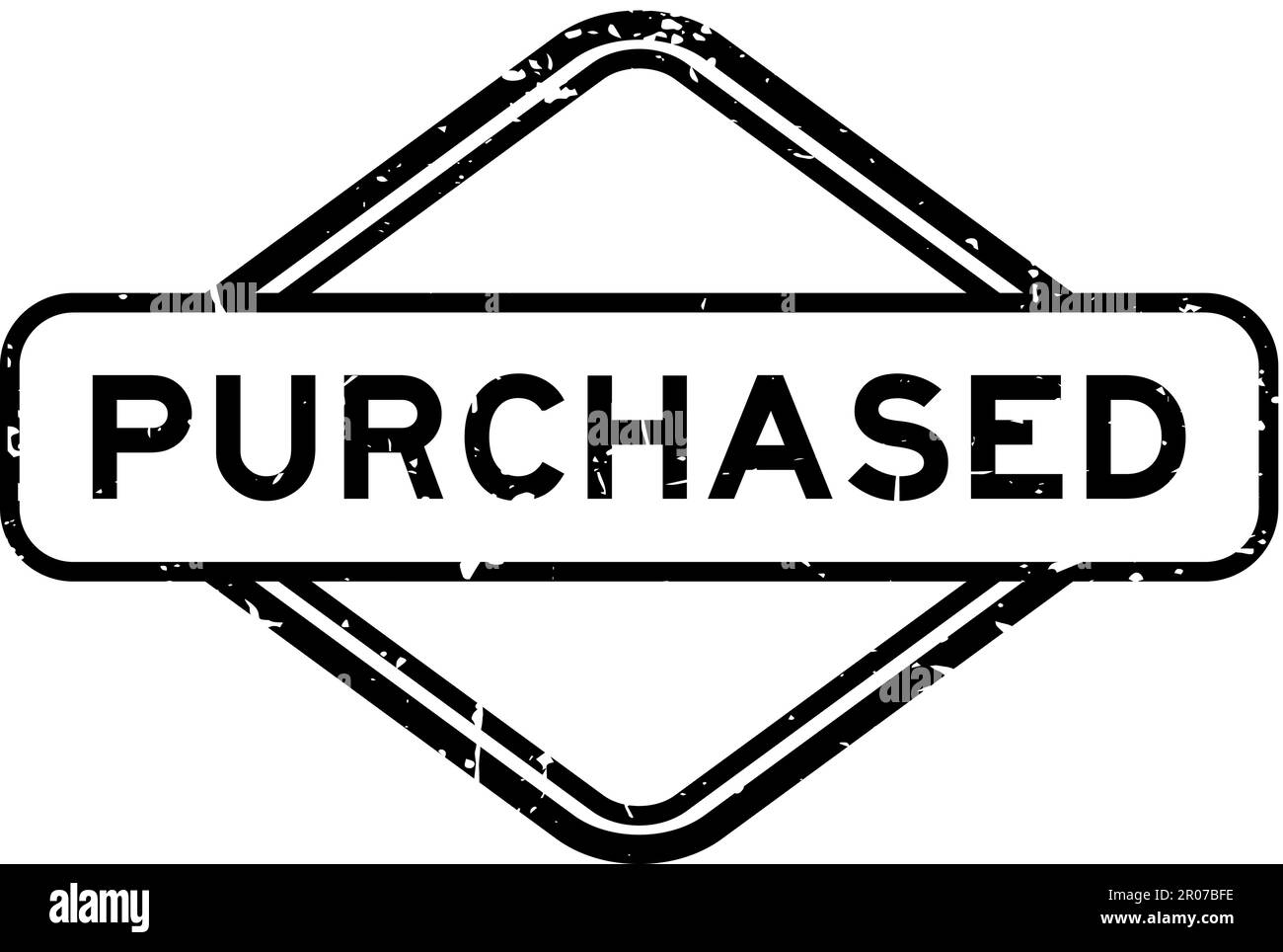 Grunge black purchased word rubber seal stamp on white background Stock ...